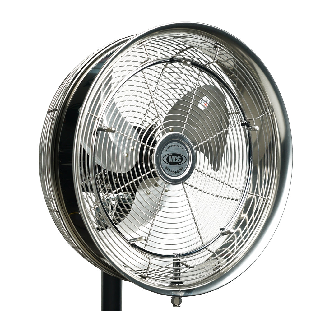 Stainless Steel 18" Oscillating Misting Fan- 5 Nozzle Mist Ring – MCS ...